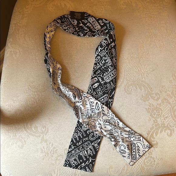 Coach | Accessories | Coach 941 Silk Signature Twilly Scarf Hair Tie ...